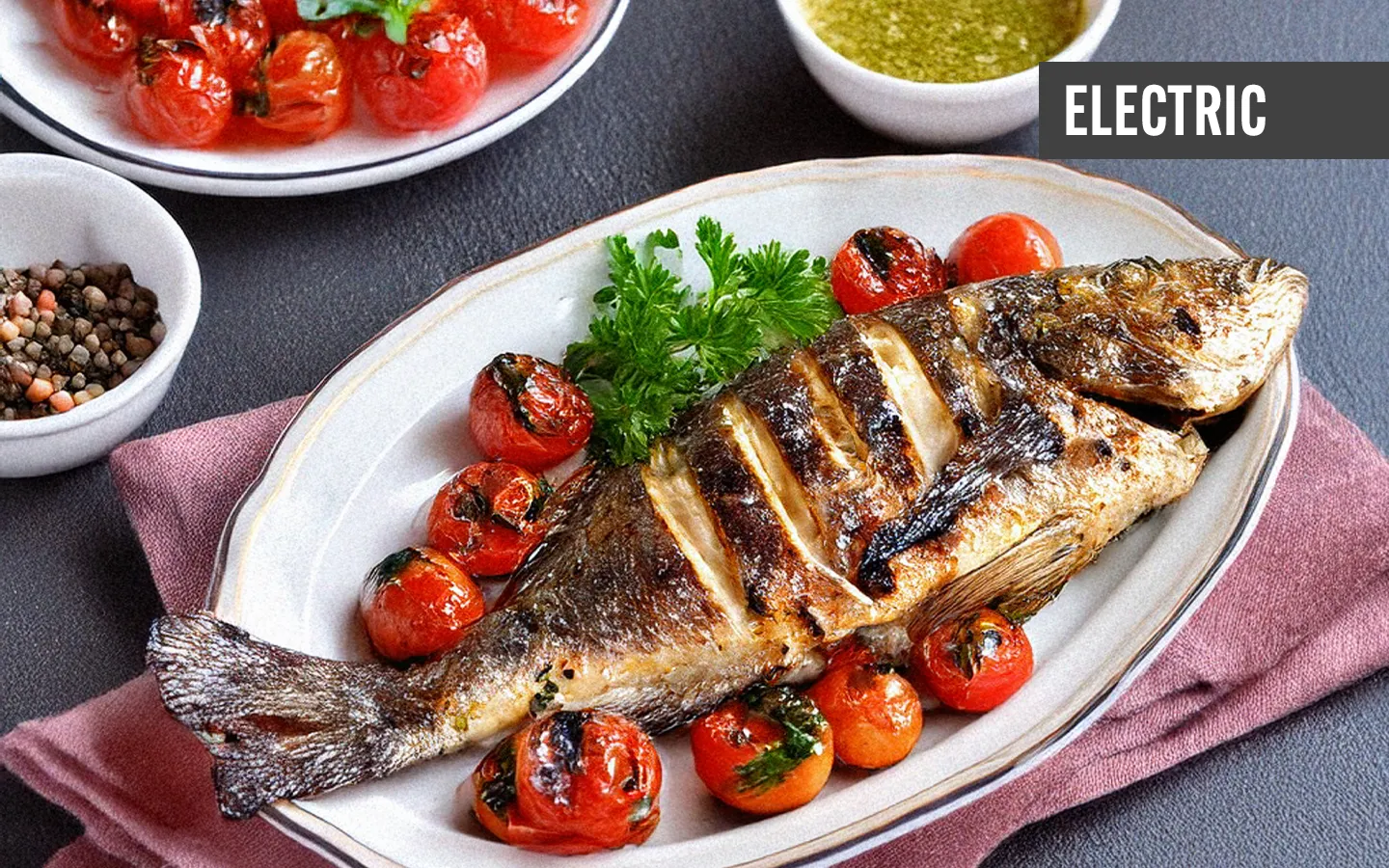 Whole Snapper with roasted tomatoes and parsley - CROSSRAY